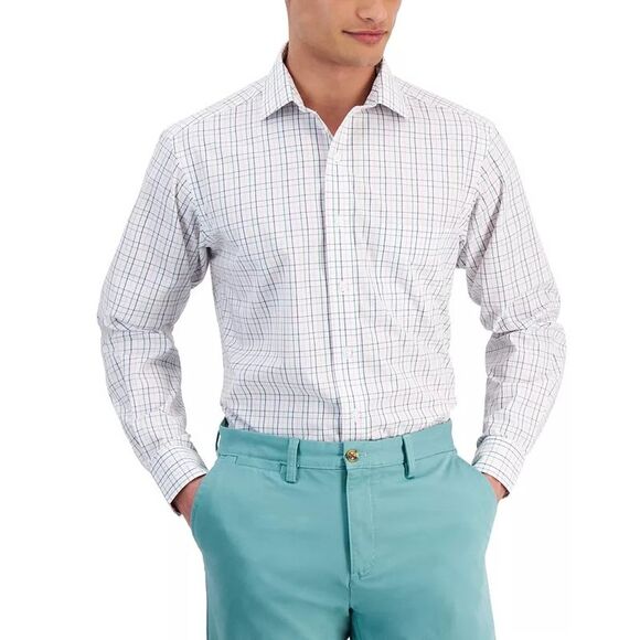 MMG-CLUBROOM | Shirts | Club Room Dress Shirt Mens 6 3435 Green Pink ...